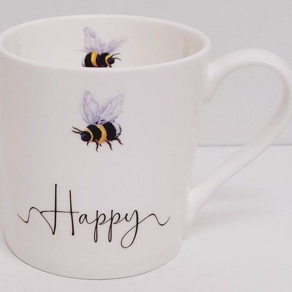 Bee Happy Mug - Etsy