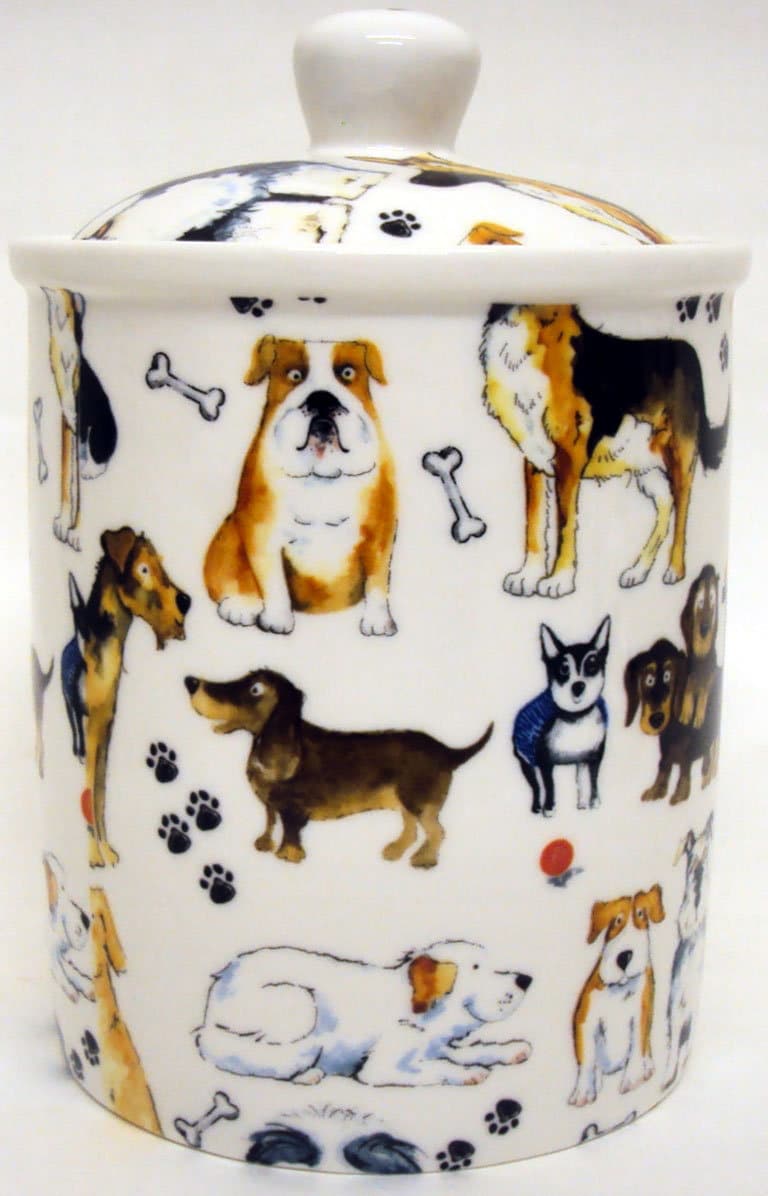 Dogs Treats Canister Fine Bone China Pet Food Storage Jar With Seal ...