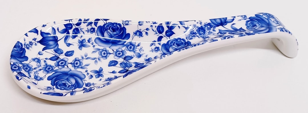 Delft Blue Spoon Rest Porcelain Medium 22cm 8.3" Blue Flowers Floral ...