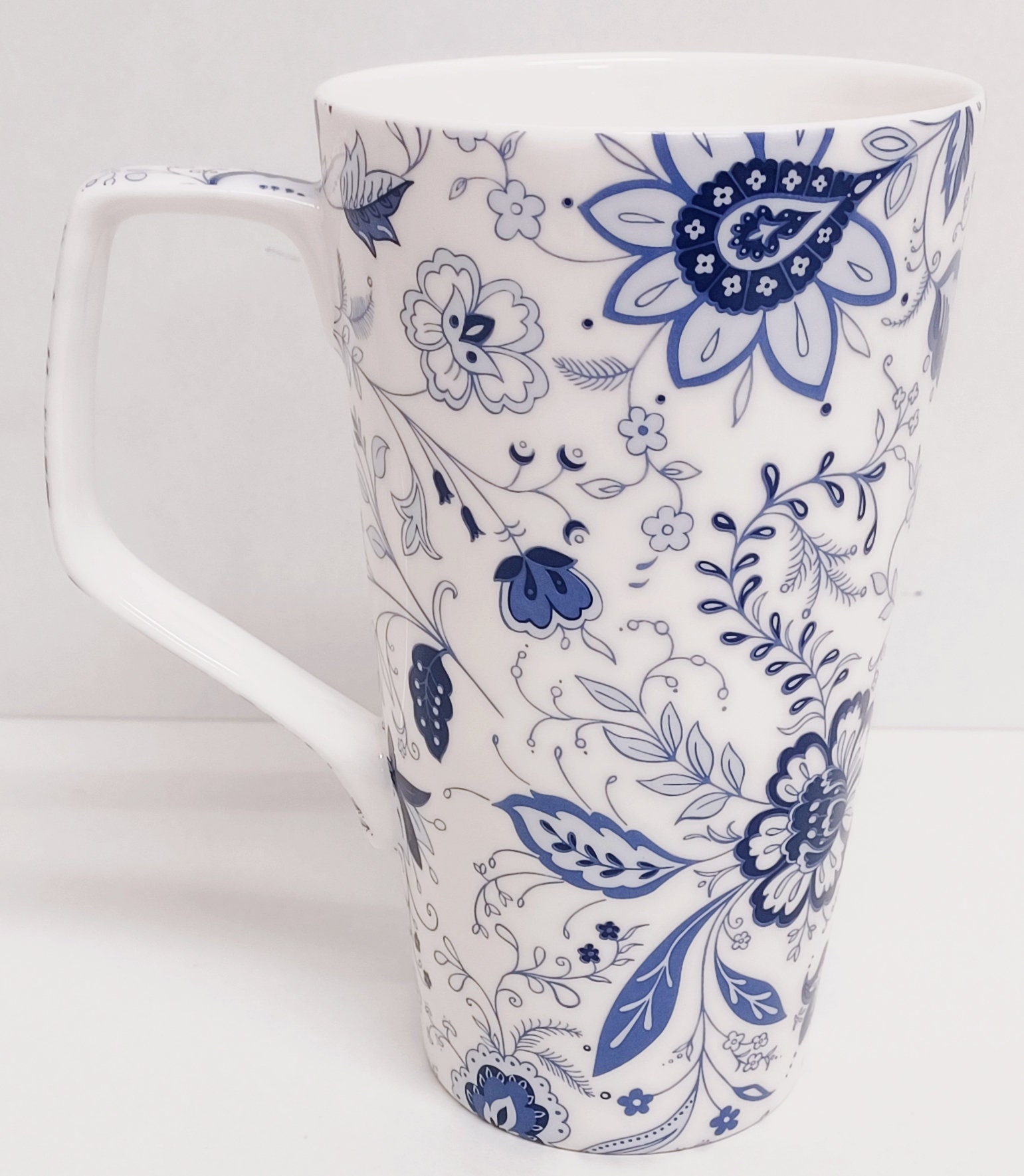 Blue Persia Mug Bone China Large Latte 17oz 500 Ml Oriental Blue and ...