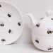 Bees Tea for One Fine Bone China Bumble Bee Tea Pot Cup and Saucer Set ...