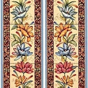 Alhambra Ceramic Tile Mural 5 Decorative Tiles 6" Flowers Trellis ...