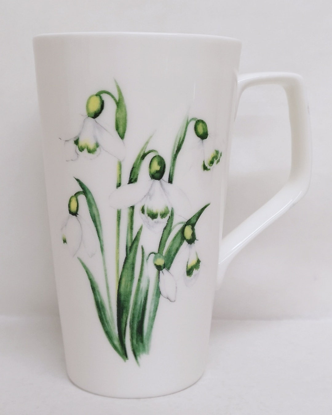 Snowdrop 20oz Mug Fine Bone China Large Jumbo 1 Pint Floral Galanthus ...