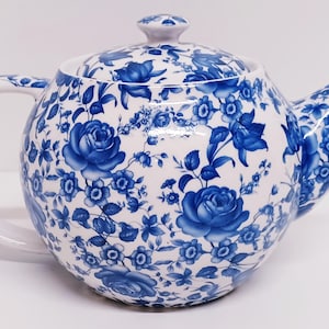 Delft Blue Teapot Porcelain 20 Fl Oz 600ml Blue Floral Hand Decorated ...