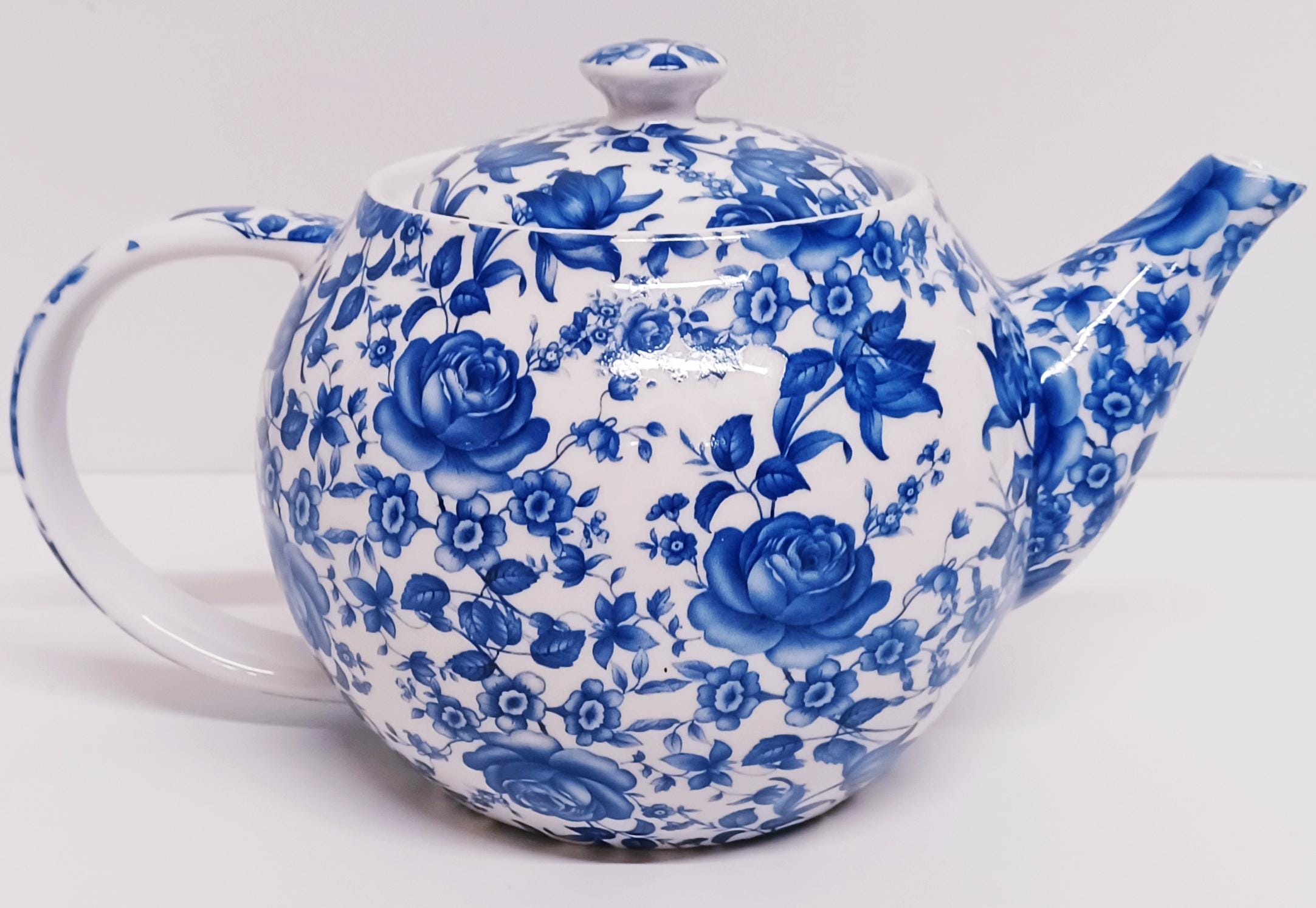 Delft Blue Teapot Porcelain 20 Fl Oz 600ml Blue Floral Hand Decorated ...