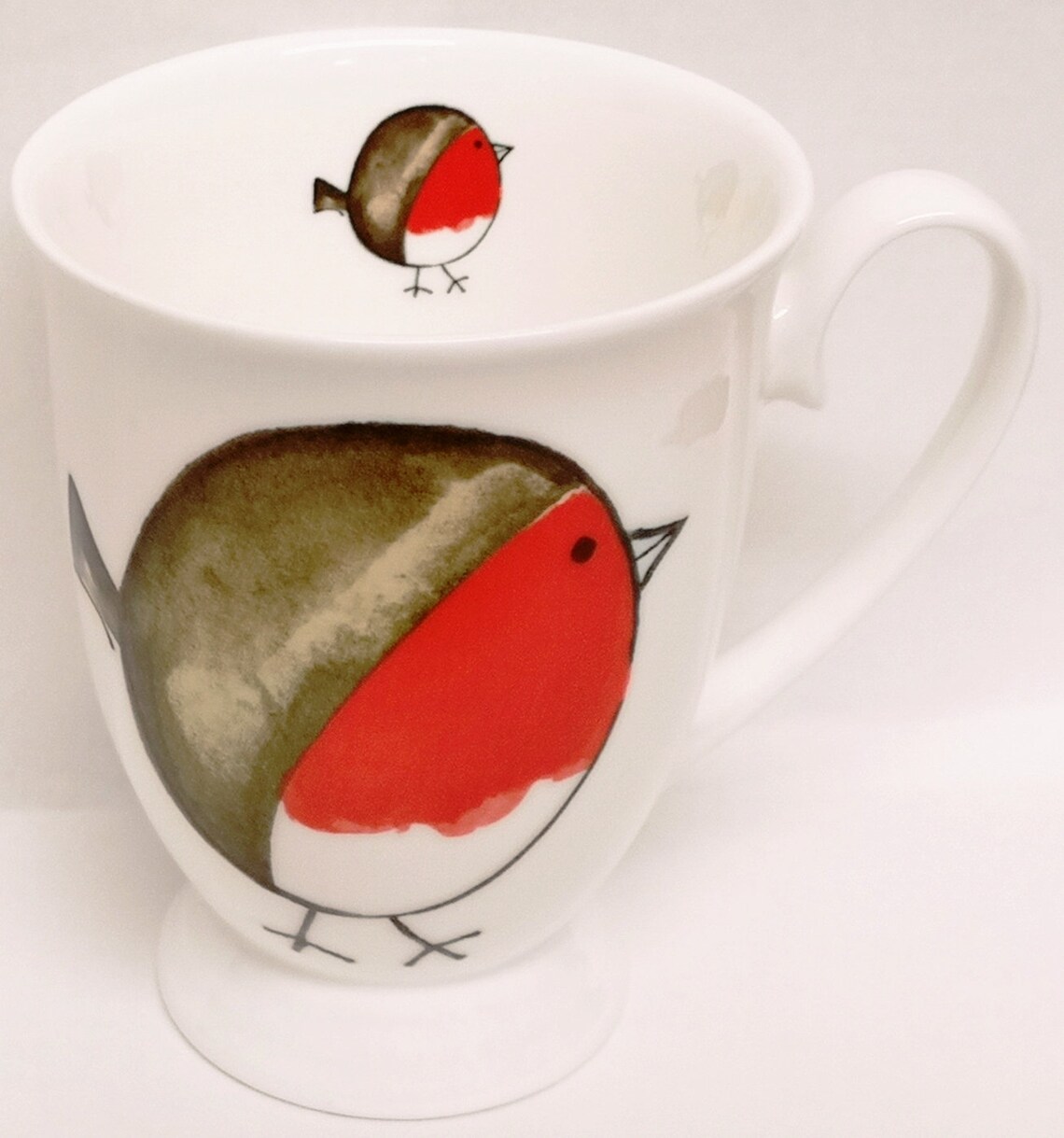 Simply Fat Robin Mug Fine Bone China Royal Robin Bird Cup Hand ...
