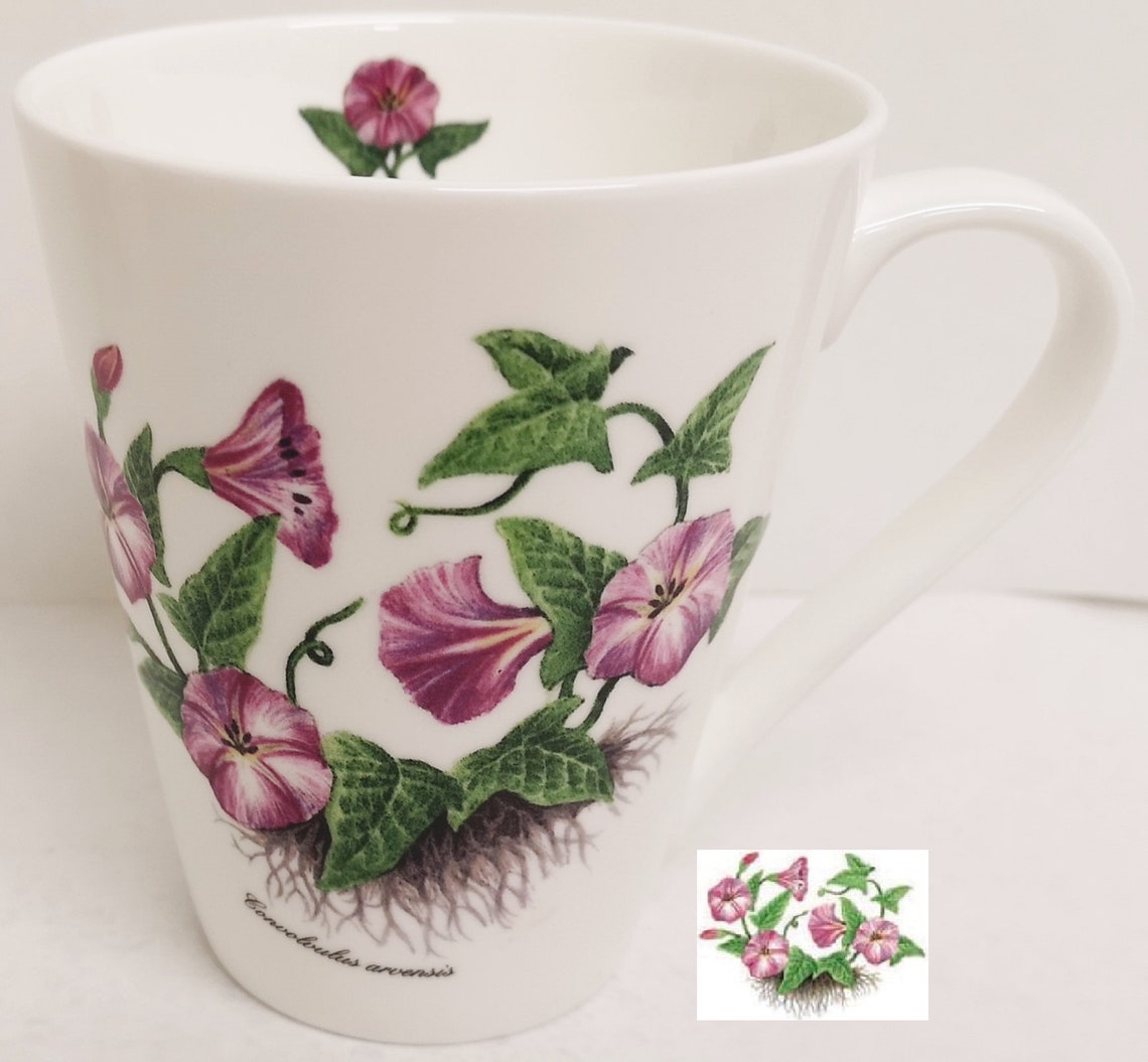 Botanic Flowers Mugs Set 6 Fine Bone China Botanical Floral | Etsy UK