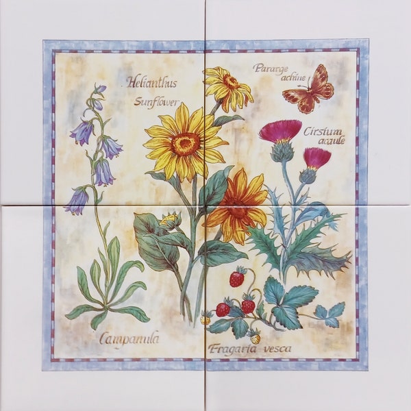 Floral Wildflowers Backsplash - Etsy