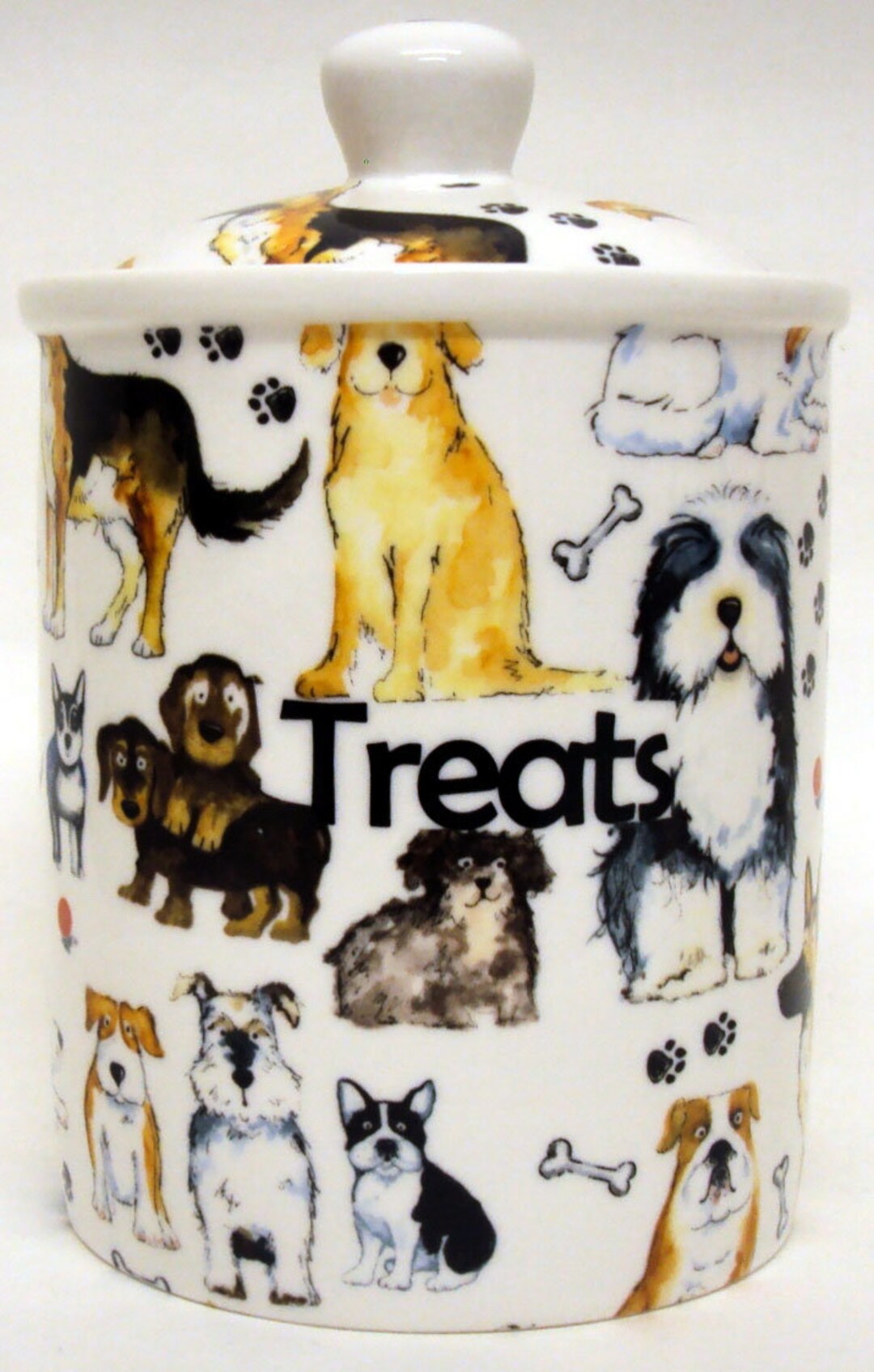 Dogs Treats Canister Fine Bone China Pet Food Storage Jar With Seal ...