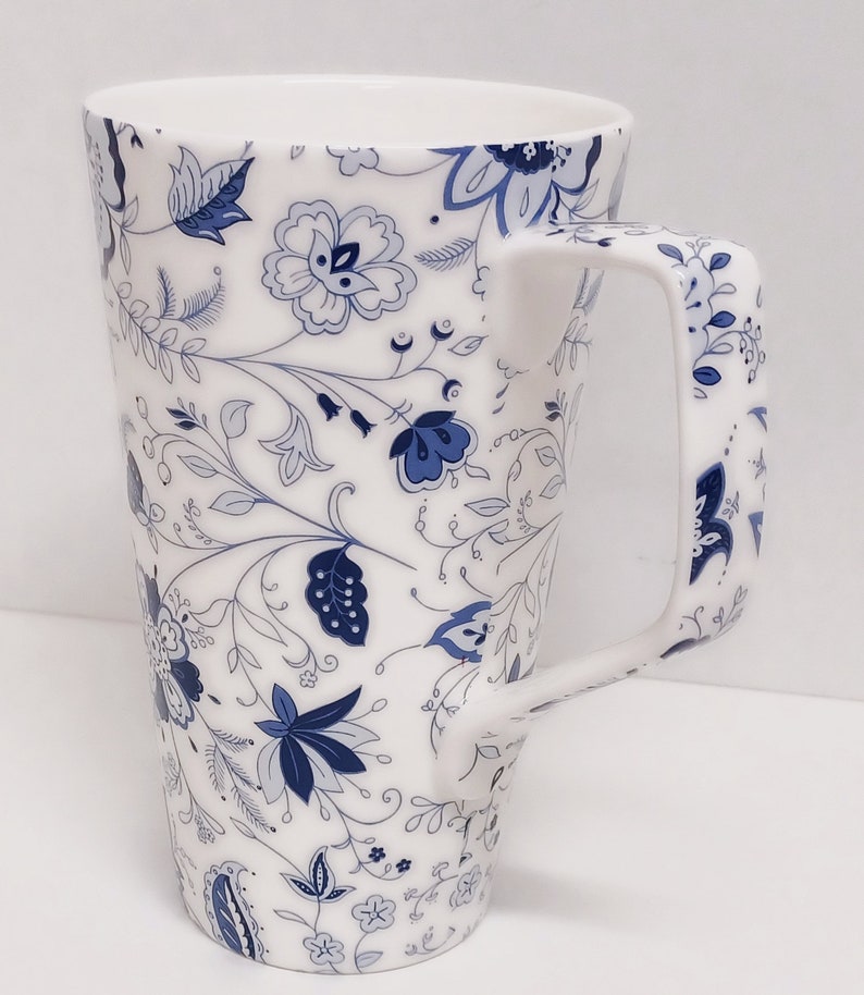 Blue Persia Mug Bone China Large Latte 17oz 500 Ml Oriental Blue and ...