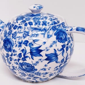 Delft Blue Teapot Porcelain 20 Fl Oz 600ml Blue Floral Hand Decorated ...