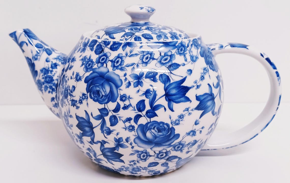 Delft Blue Teapot Porcelain 20 Fl Oz 600ml Blue Floral Hand Decorated ...