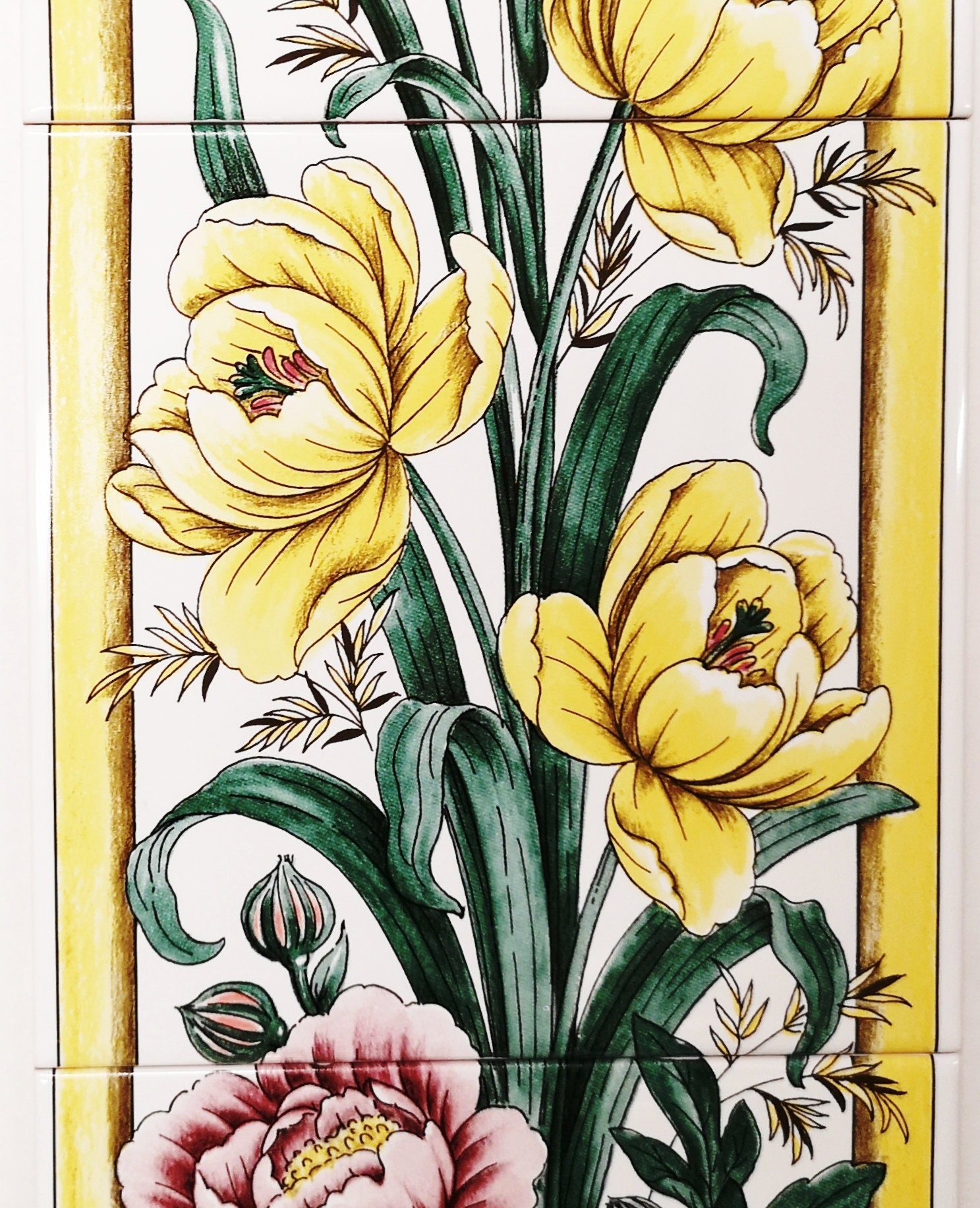Victorian Lilies Ceramic Tile Mural Lily & Flowers Decorative - Etsy