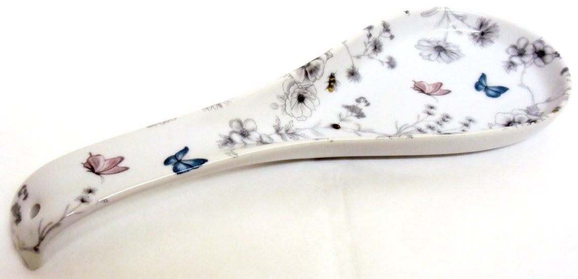 Secret Garden Spoon Rest Ceramic Porcelain Large 27cm Flowers - Etsy UK