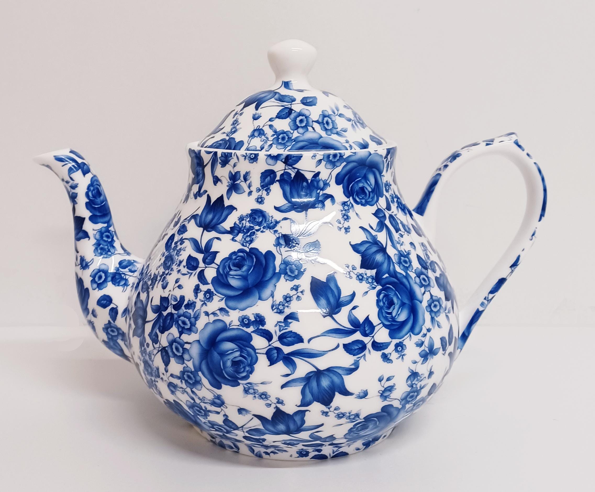 Delft Blue Teapot Bone China Elegance Medium 900 Ml Flowers Floral Hand ...