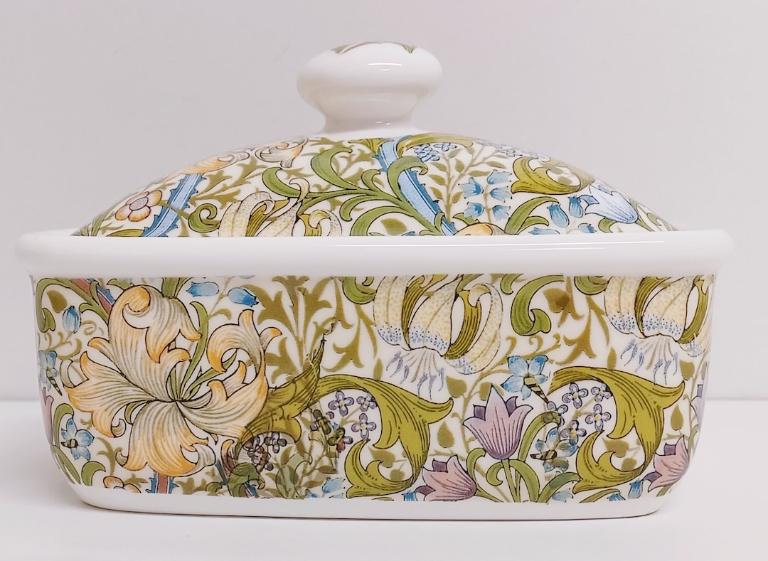 William Morris Golden Lily Butter Dish Bone China Art Nouveau Lilies ...