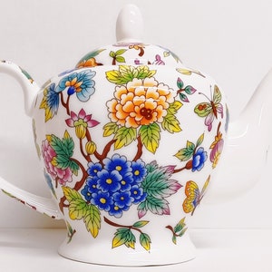 Magic Garden Teapot Fine Bone China Flowers & Butterflies 20oz Small ...