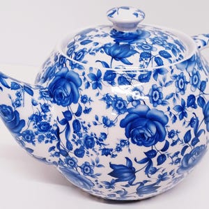 Delft Blue Teapot Porcelain 20 Fl Oz 600ml Blue Floral Hand Decorated ...