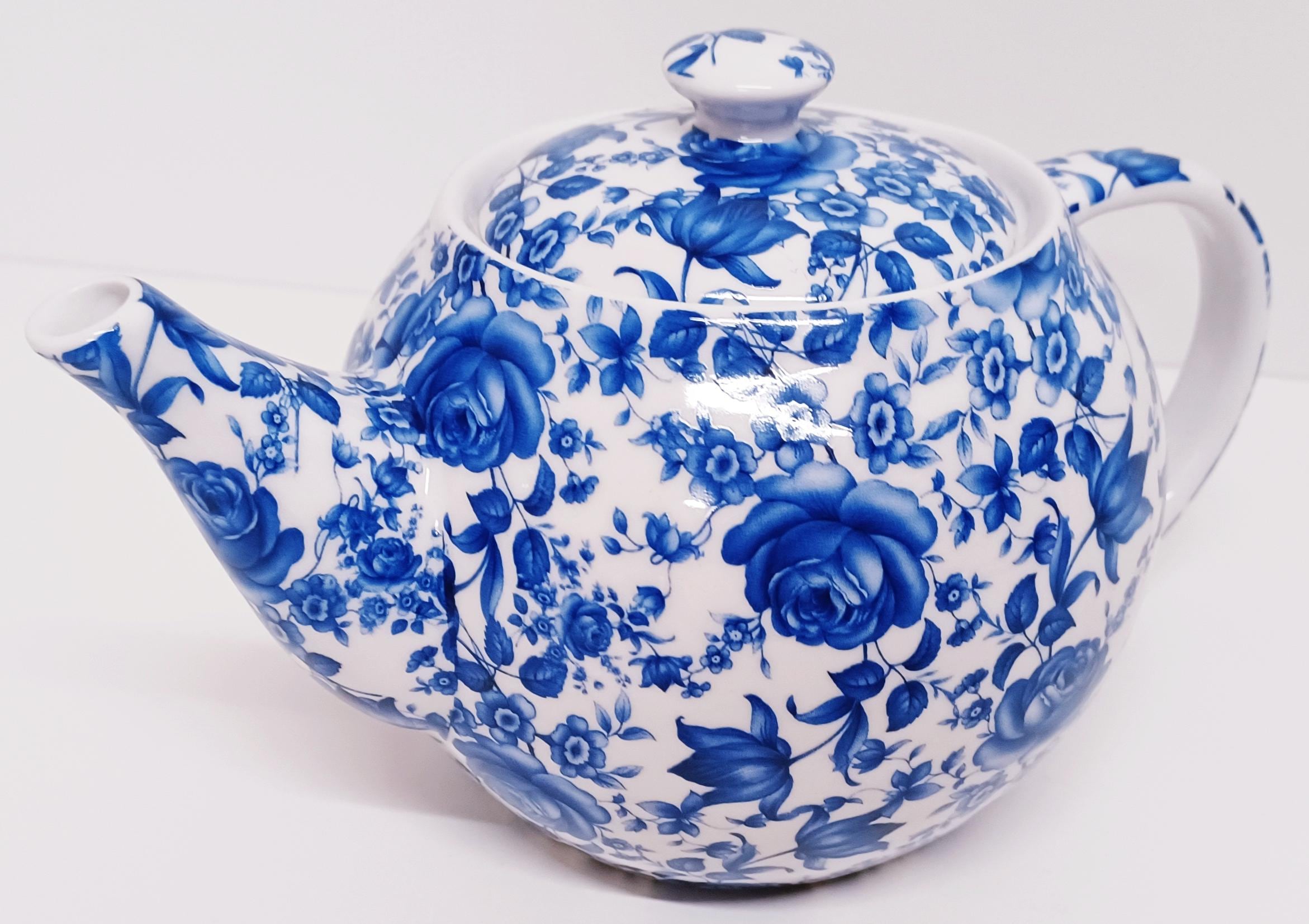 Delft Blue Teapot Porcelain 20 Fl Oz 600ml Blue Floral Hand Decorated ...