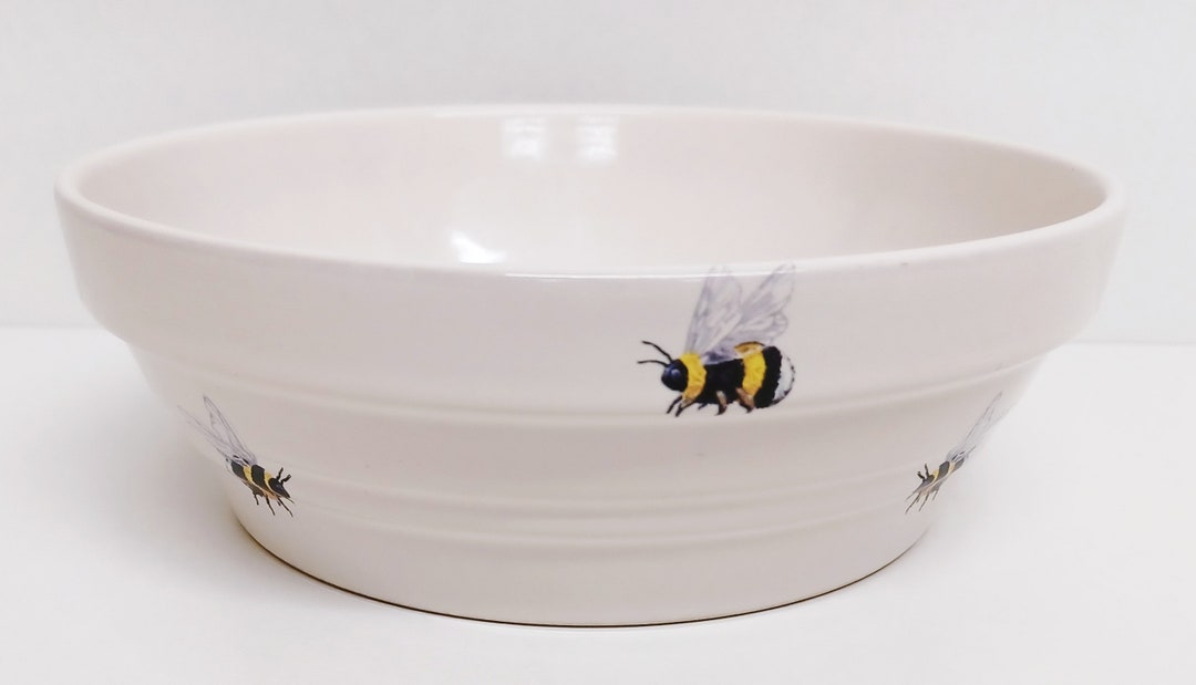 Bees Baking Dish Ceramic Decorated Bumblebee 800 Ml 27 Fl Oz Bowl Hand ...