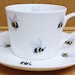 Bees 2 Tea Cups and 2 Saucers Bumblebee Fine Bone China 250 Ml Sterling ...
