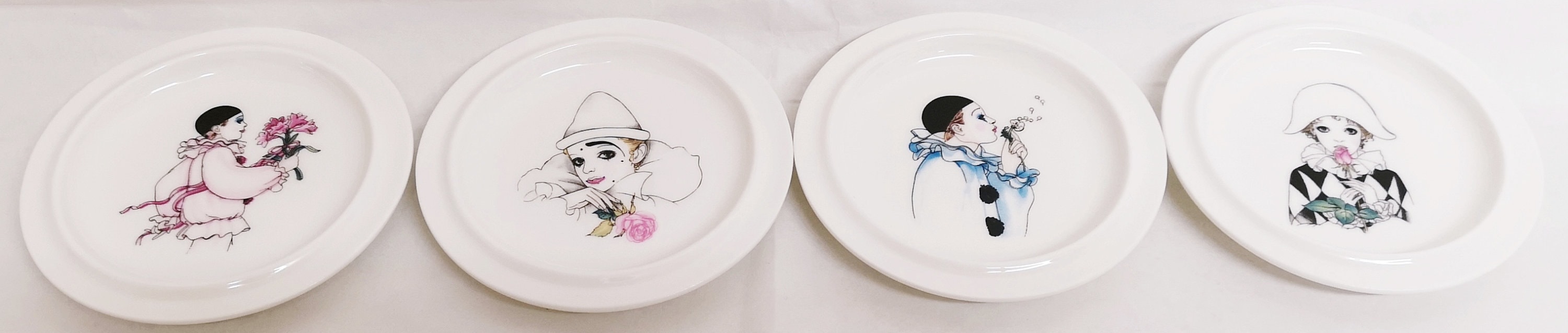Pierrot & Harlequin 4 Mugs and 4 Coasters Matching Fine Bone - Etsy UK