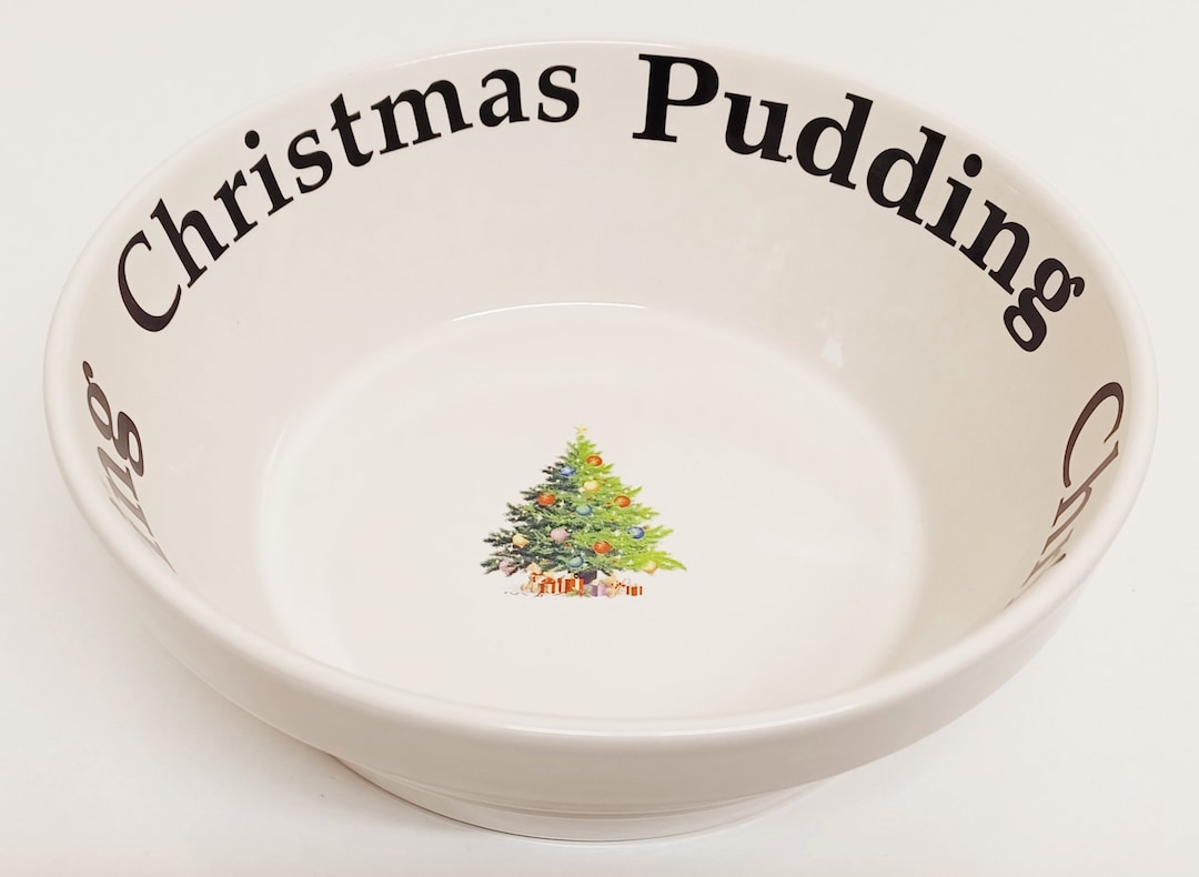 Christmas Tree Xmas Pudding Round Ceramic 800 Ml 27 Oz Baking Dish Bowl ...