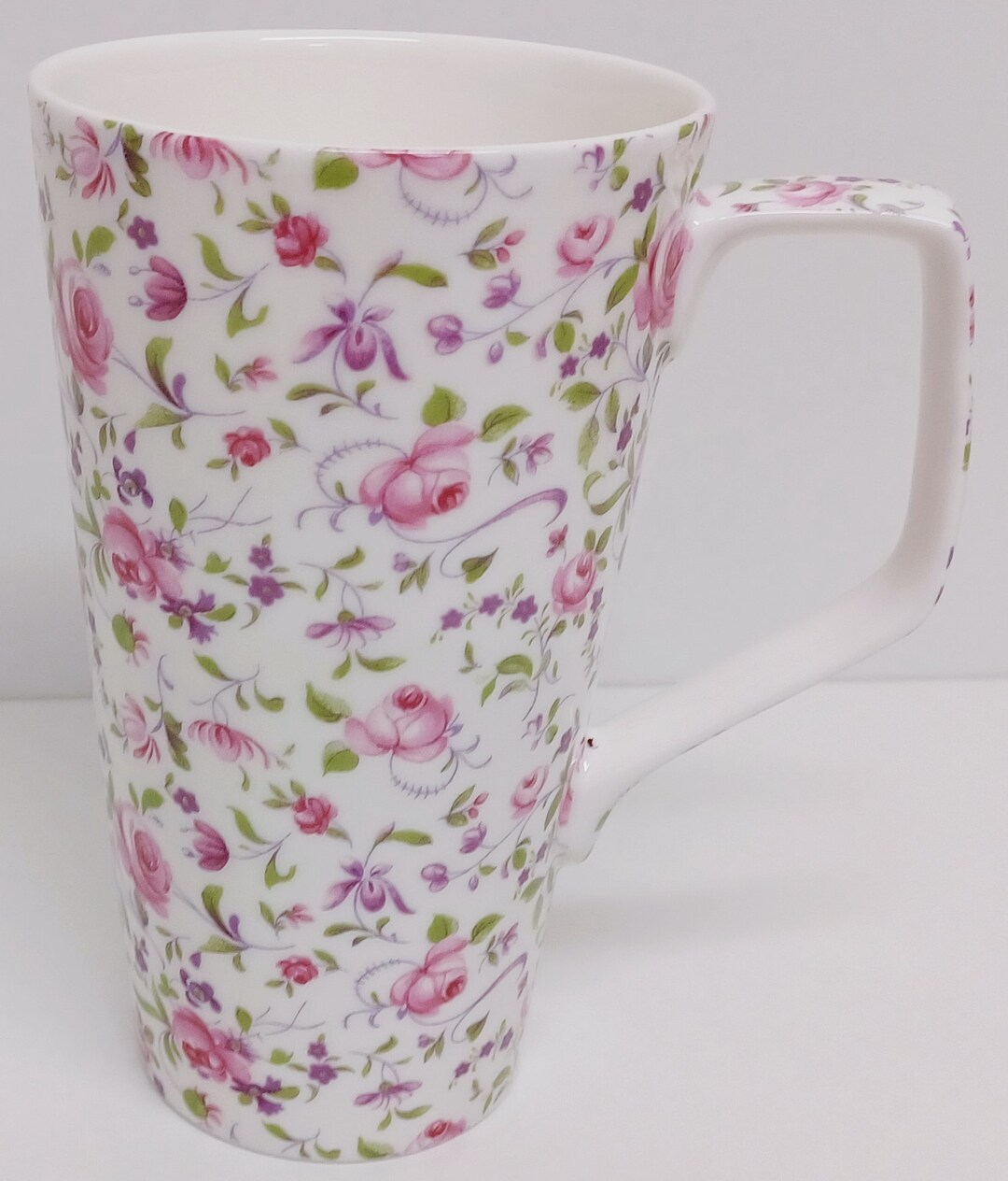 Royal Chelsea Rose Mug 500 Ml Fine Bone China Large Latte Pink & Purple ...