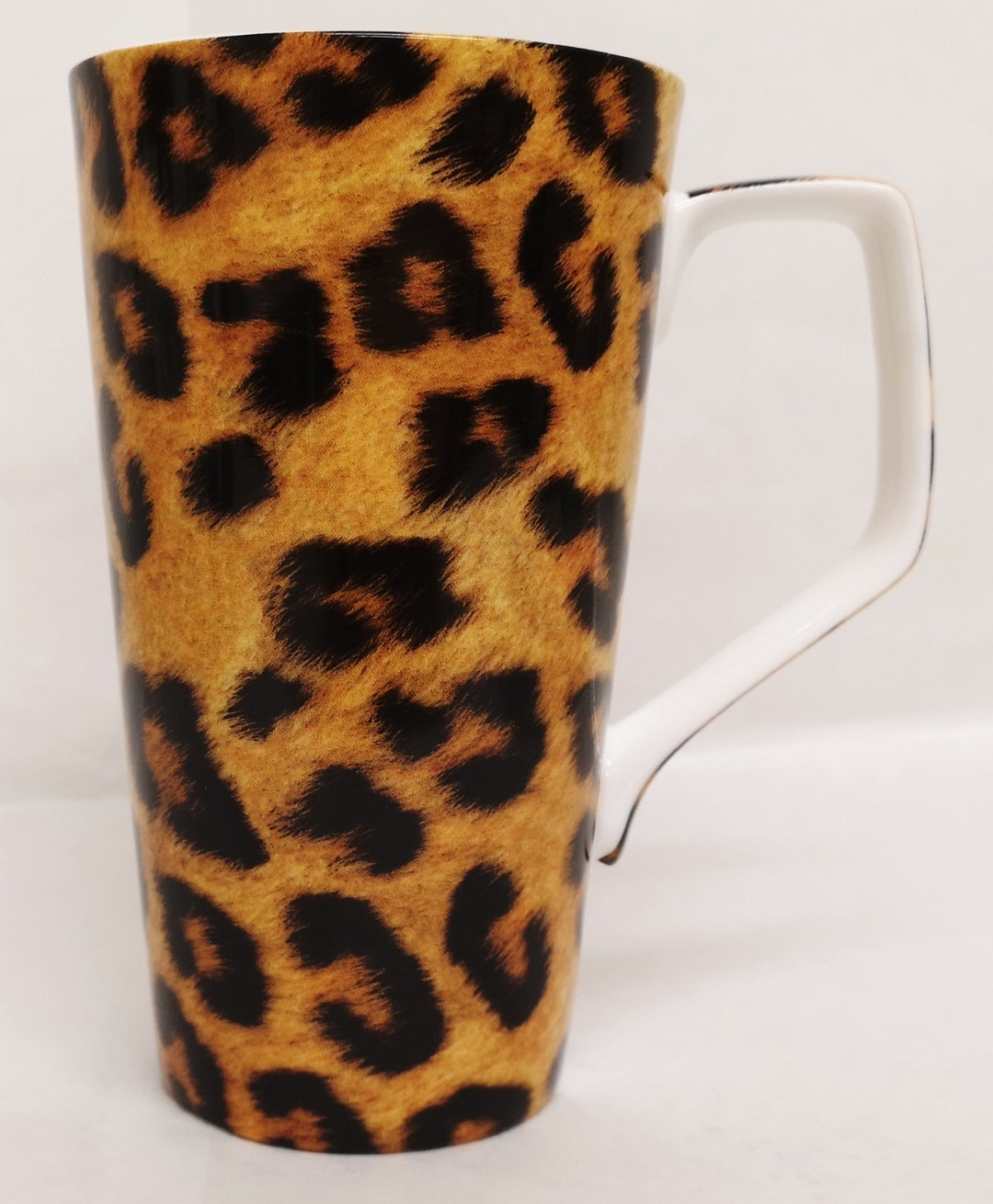 Leopard Brown Set of 2 Mugs 20 Oz Fine Bone China Large Jumbo Animal ...
