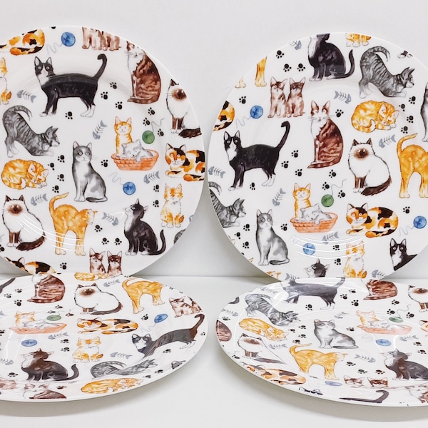 Plates Set Cats - Etsy