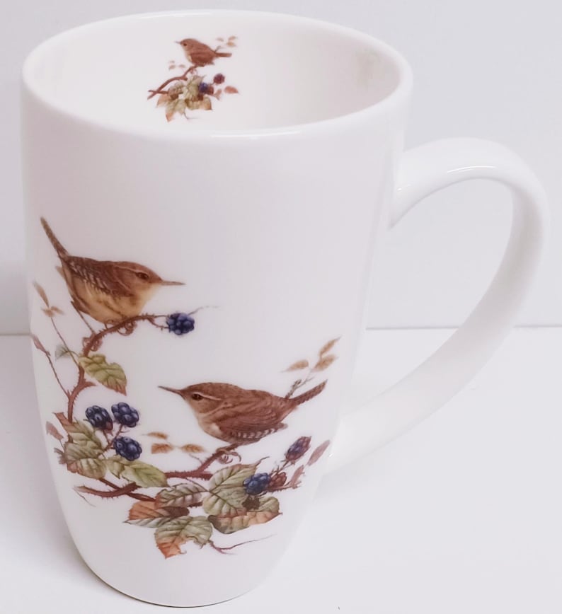 Elegant Wrens Scene Mug Bone China 15fl Oz 425 Ml Latte Chocolate Birds ...