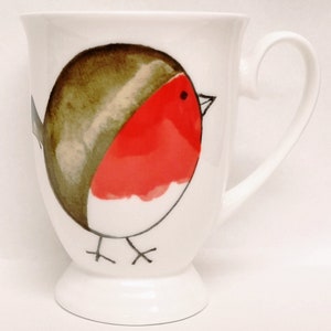Simply Fat Robin Mug Fine Bone China Royal Robin Bird Cup Hand ...