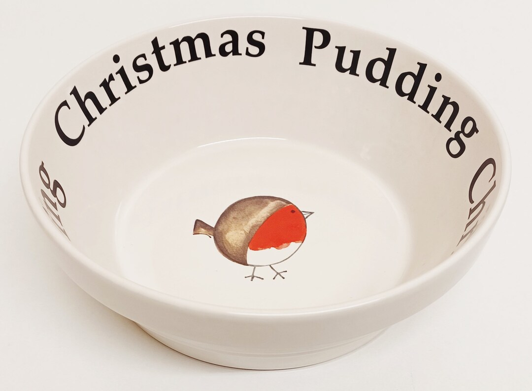 Simple Red Fat Robin Christmas Pudding Round Ceramic 800 Ml 27 Oz ...