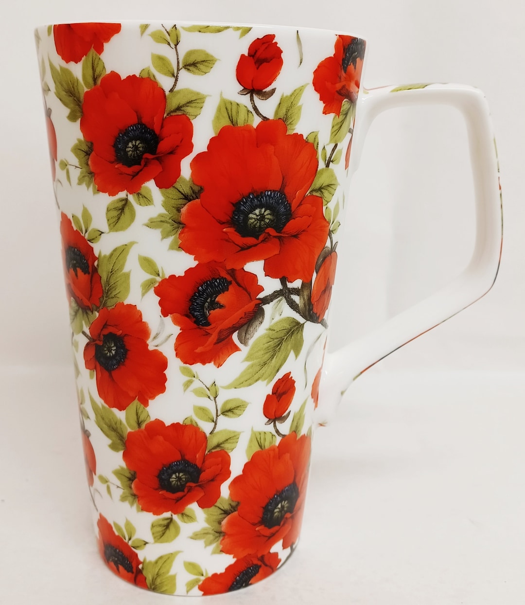 Red Poppy Mug 18oz 500 Ml Fine Bone China Large Latte Coffee Tea ...