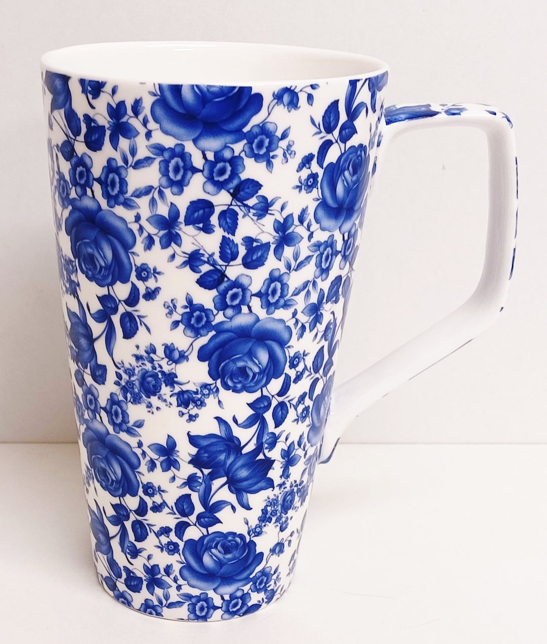 Delft Blue Mug Fine Bone China Large 500 Ml 17fl Oz Latte Blue Flowers ...