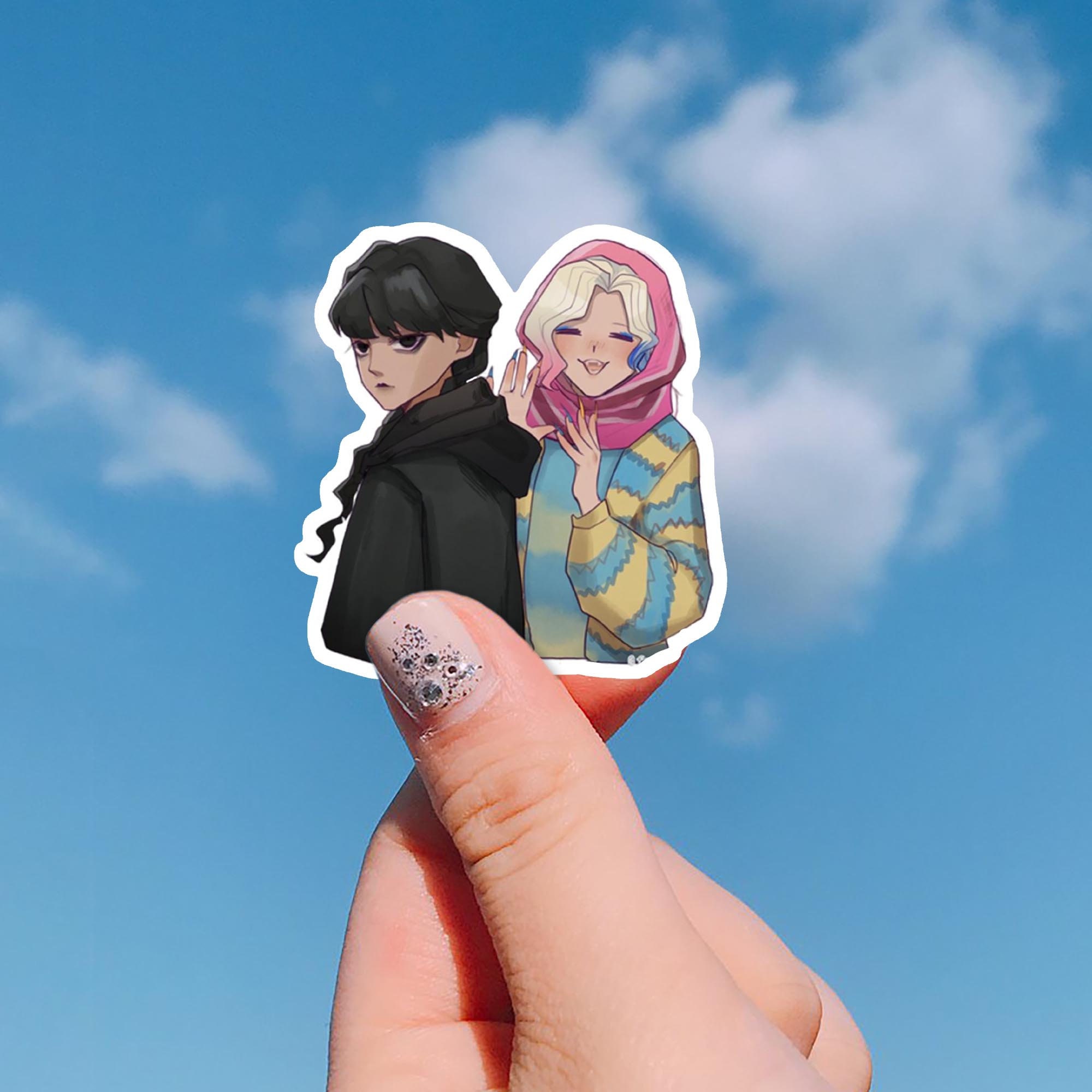 Weds And Enid, Wednesday Addams Sticker