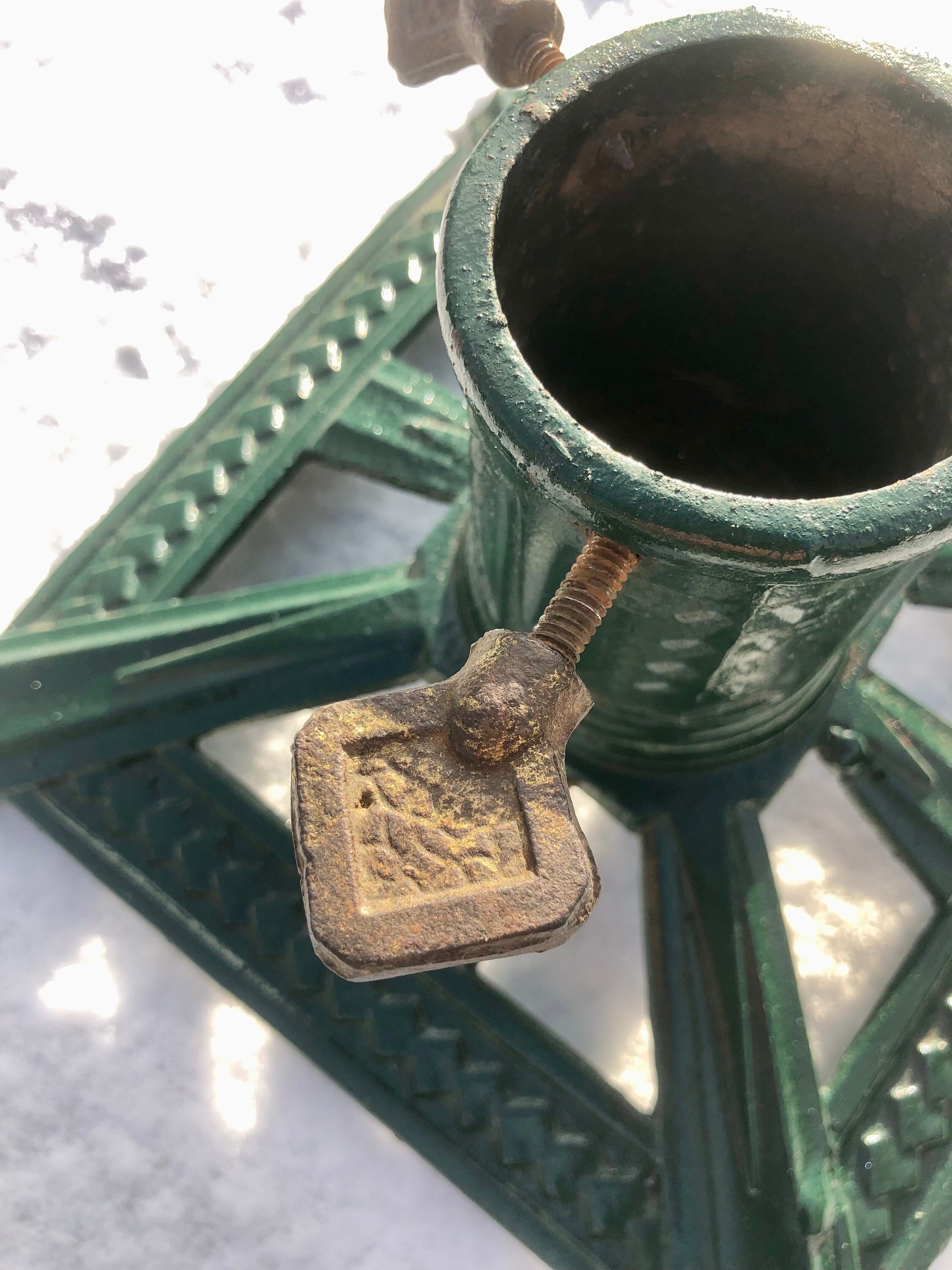 Vintage Christmas Tree Stand, Old Cast Iron Stand for a Big Christmas ...