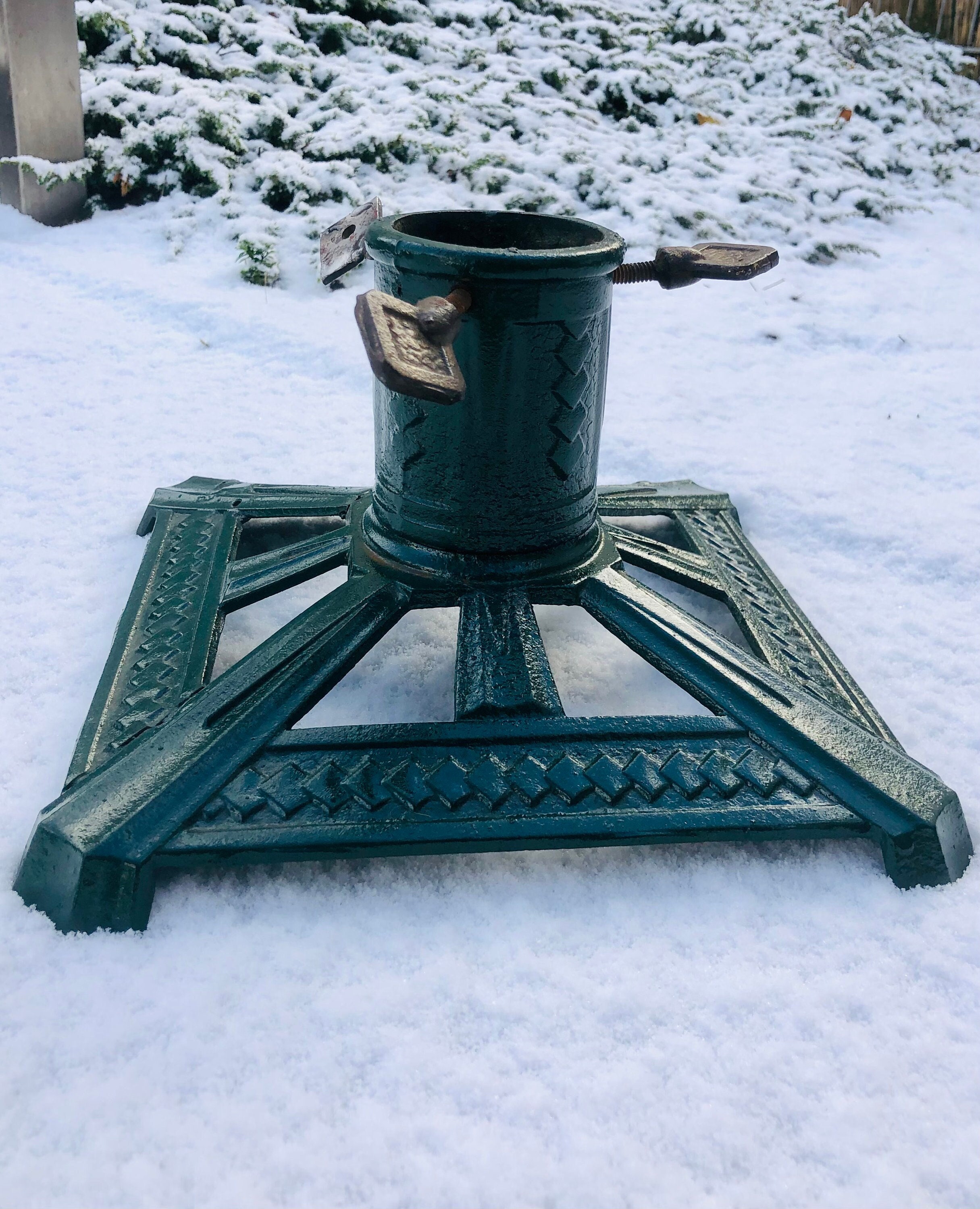 Vintage Christmas Tree Stand, Old Cast Iron Stand for a Big Christmas ...
