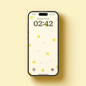 Retro iPhone Wallpaper | Yellow Wavy Line Pattern With Geometric Shapes ...
