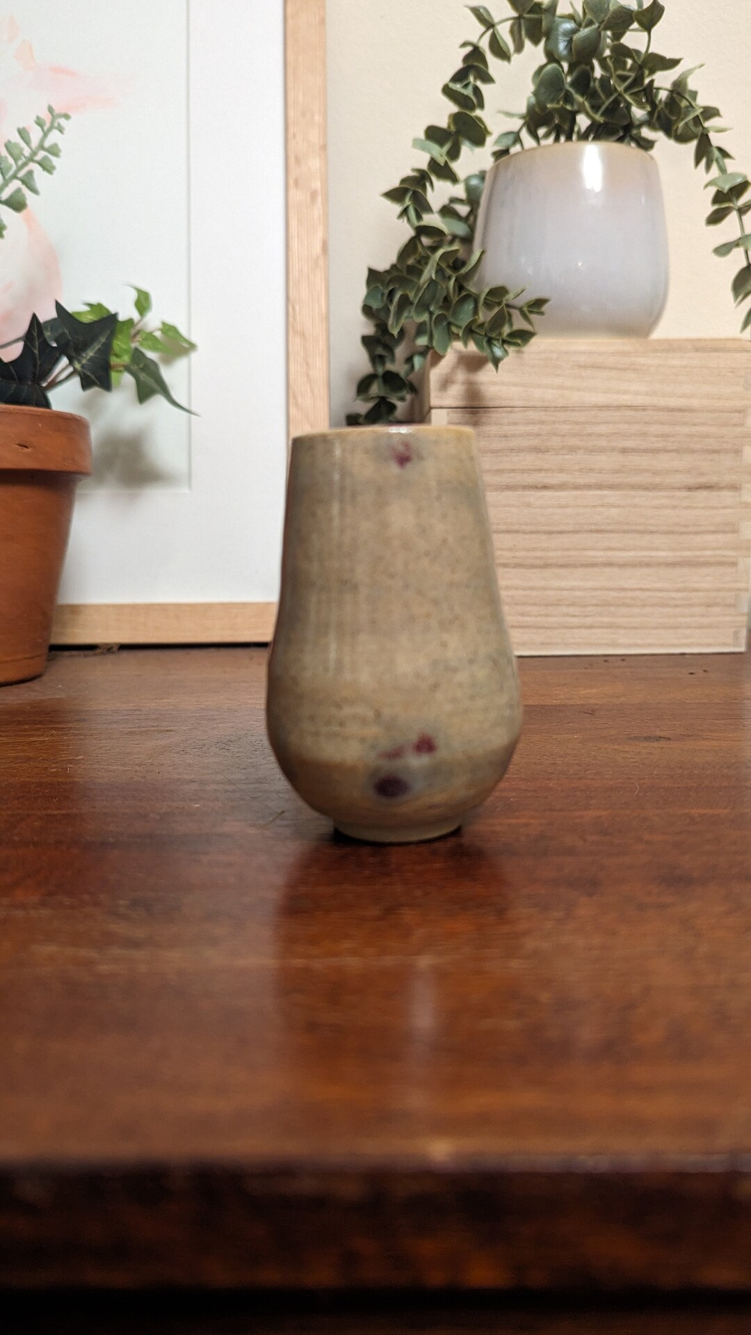 Beige and Burgundy Stoneware Ceramic Bud Vase, Pottery Vase - Etsy