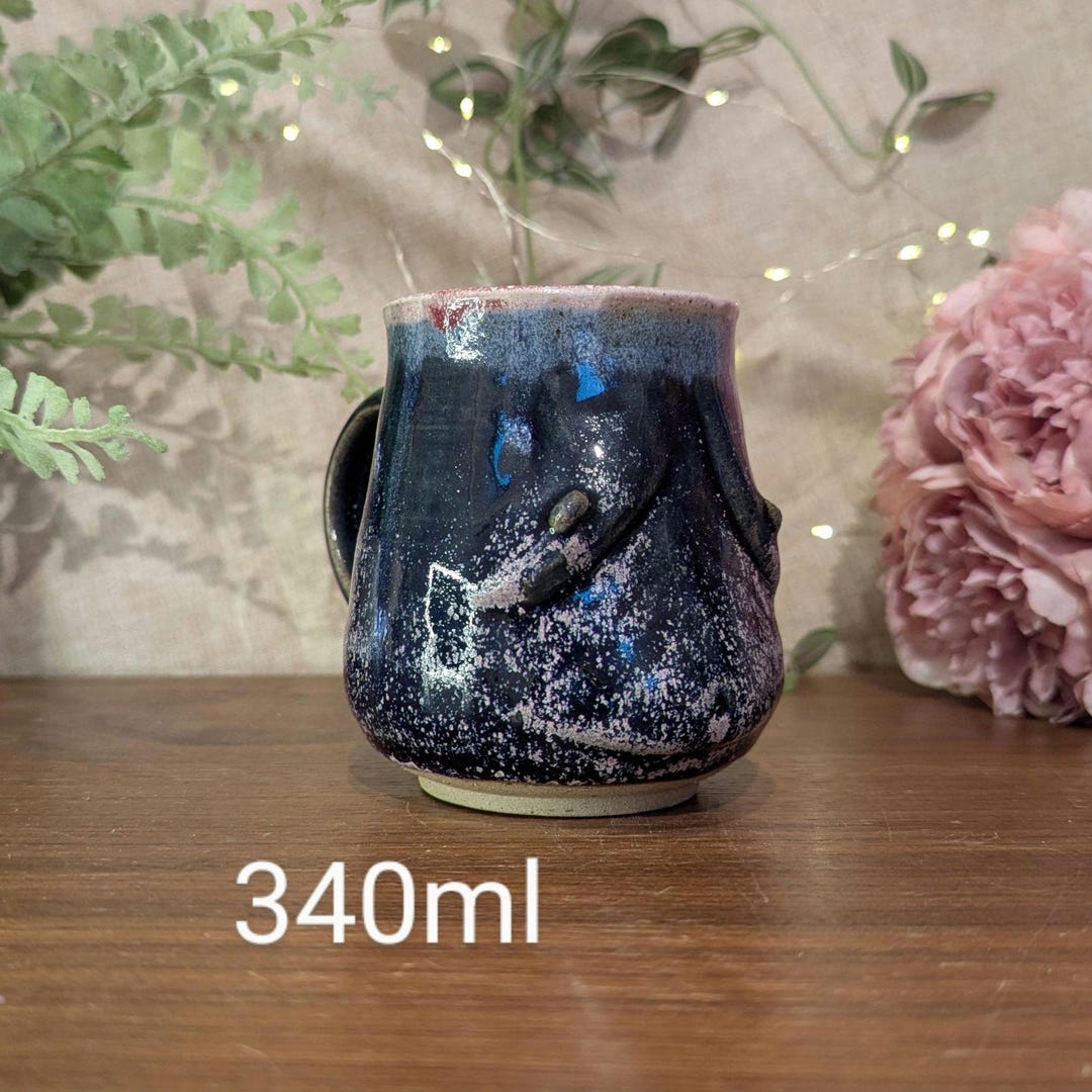 Drew, Handmade Purple, Pink and White Ceramic Boob Mug, Stoneware ...