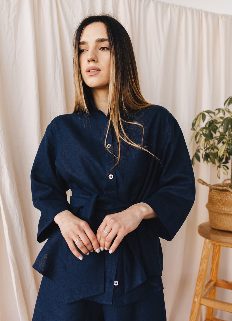 Terracotta Linen Pajamas - Etsy