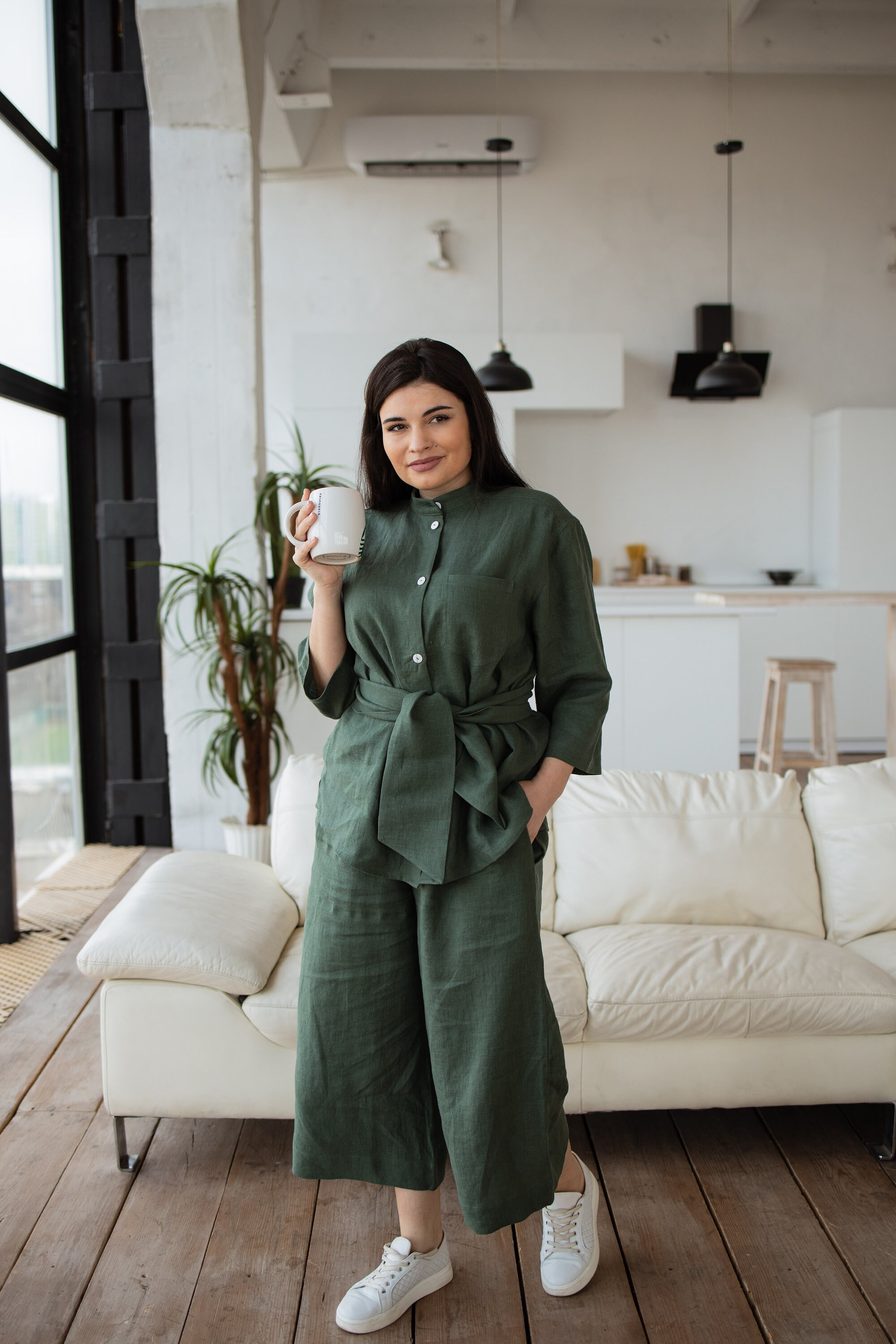 Terracotta Linen Pajamas - Etsy