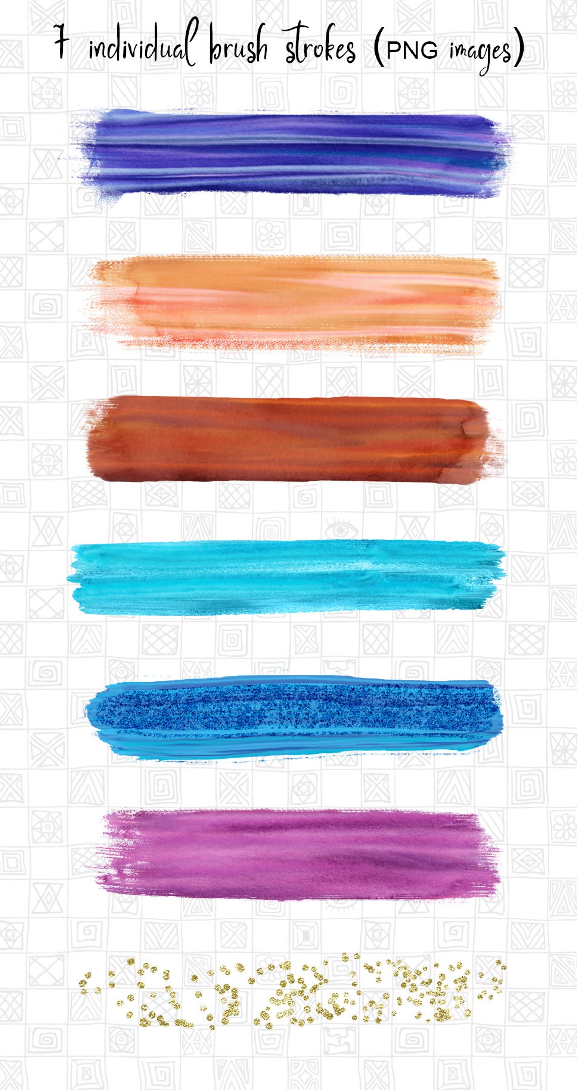 Indigo Clipart Indigo Brush Strokes Blue Clipart Orange - Etsy