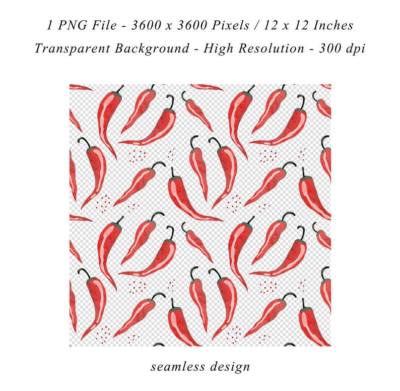 Chili Pepper Seamless Pattern Chili Pepper Digital Paper - Etsy UK