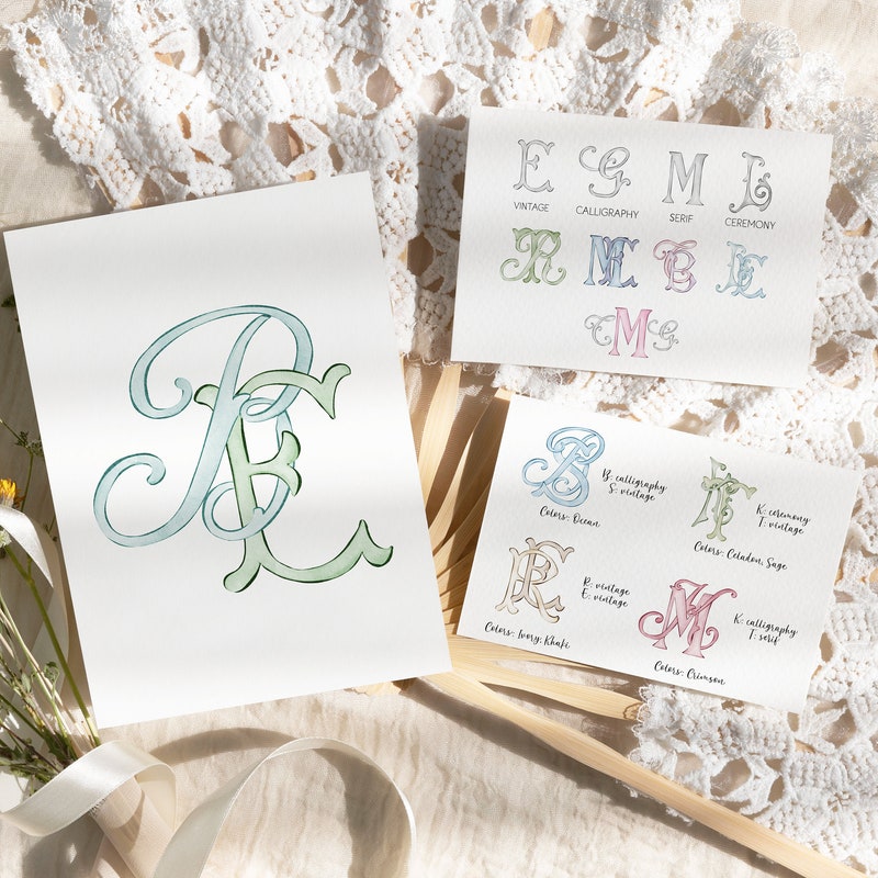 Watercolor Monogram - Etsy