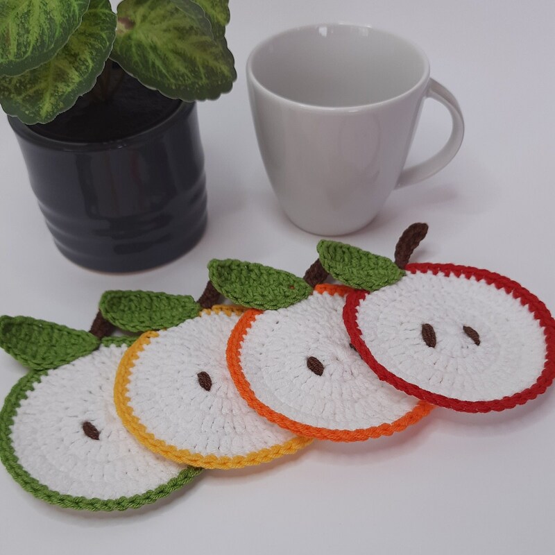Apple Coasters - Etsy