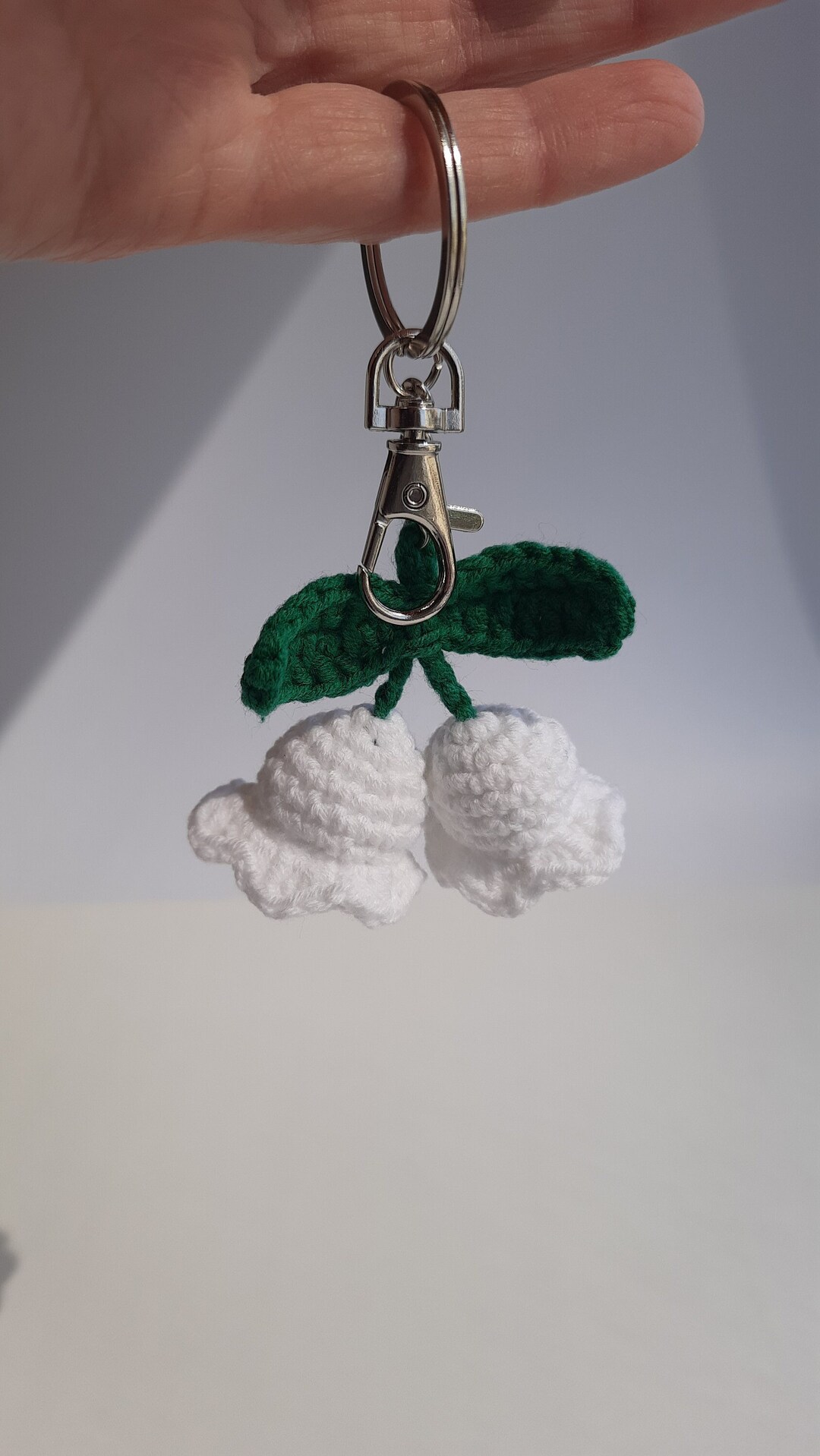 Crochet Flowers Keychain, Lily of the Valley Keyring, Cute Keychain for ...