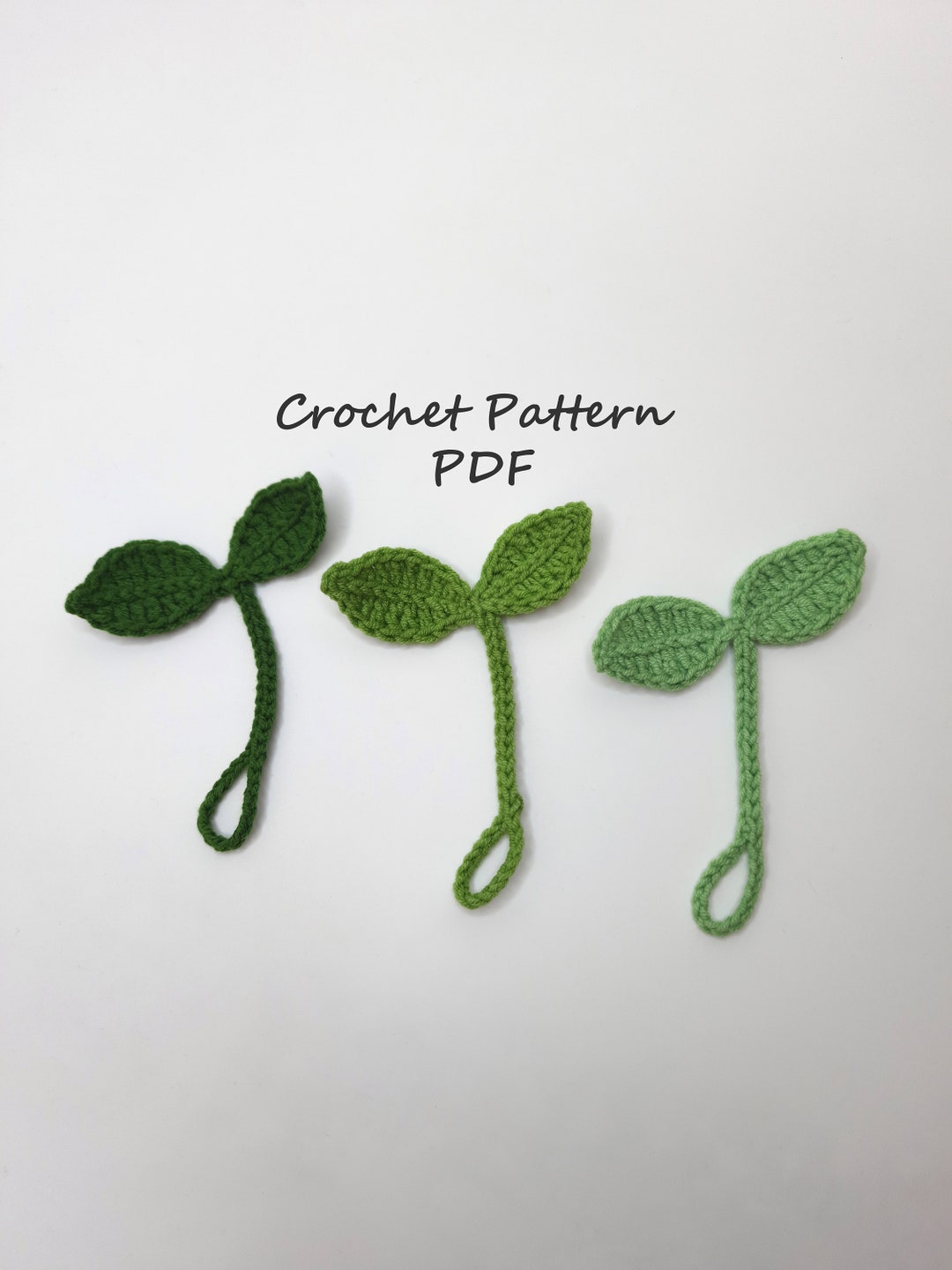 Crochet PATTERN Sprout Leaf, DIGITAL PDF, Headphone Sprouts, Cable ...