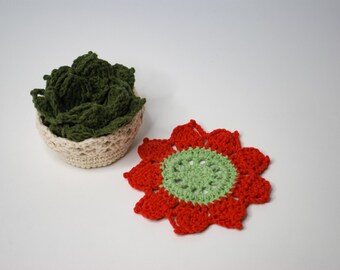 Crochet Succulent Coasters in a Basket Pattern - Etsy